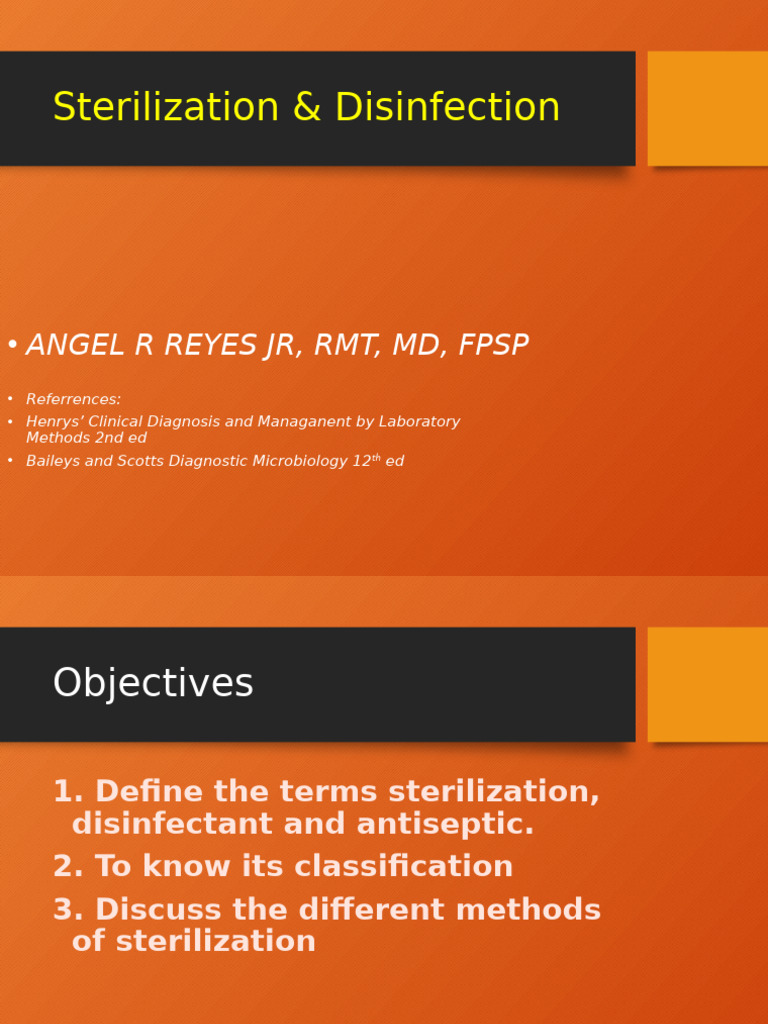 Disinfection and Sterilization | PDF | Sterilization (Microbiology) | Disinfectant