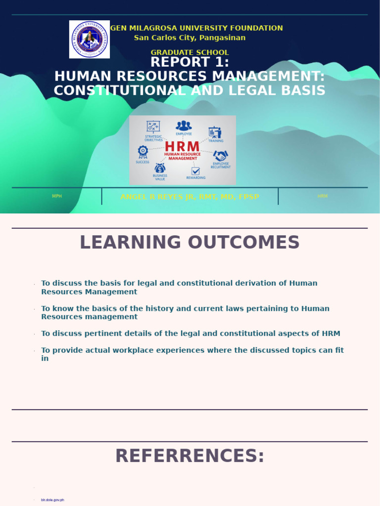 Legal Foundations of HR Management in PH | PDF | Employment ...