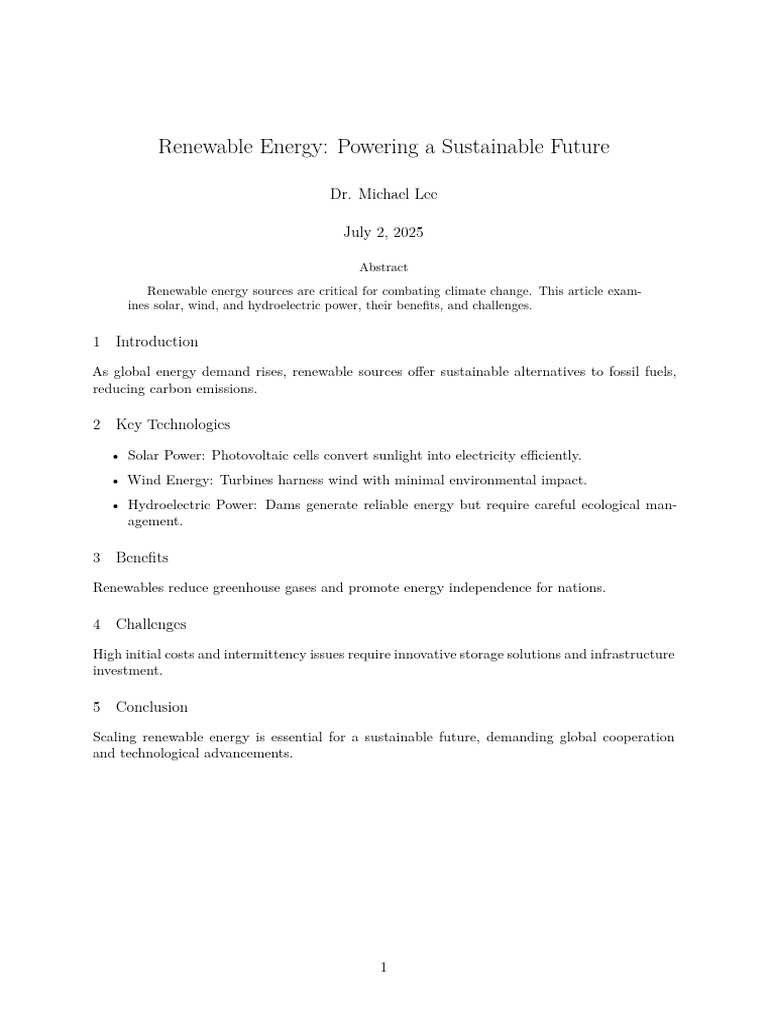 Renewable Energy | PDF