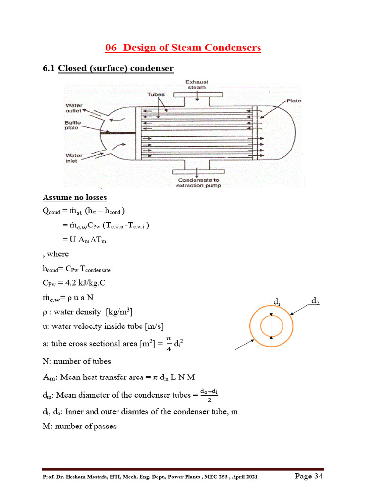 Steam Condenser Design Principles | PDF | Heat Exchanger | Heat Transfer