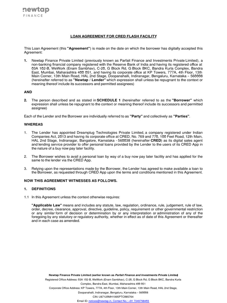 Loanagreement | PDF | Loans | Debt