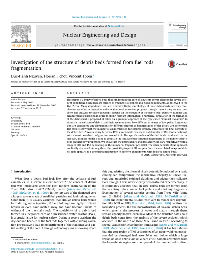 Investigation of The Structure of Debris Beds Formed From Fuel Rods ...