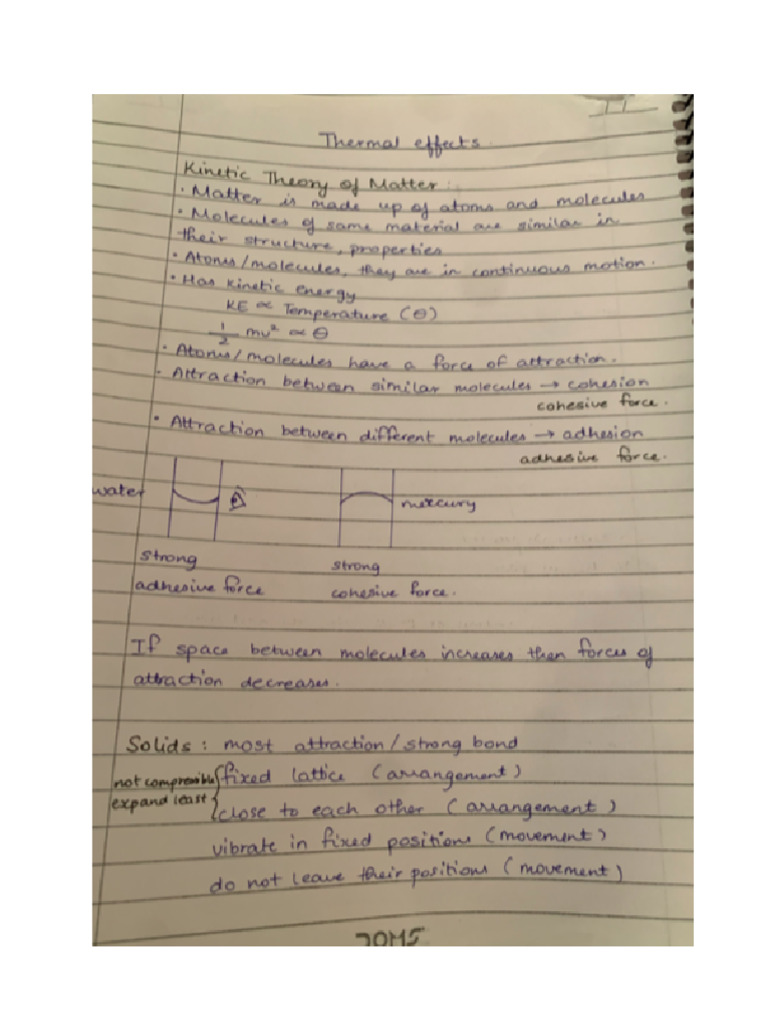 Free IGCSE Cambridge 0625 Physics Thermal Effects Heat Notes | PDF