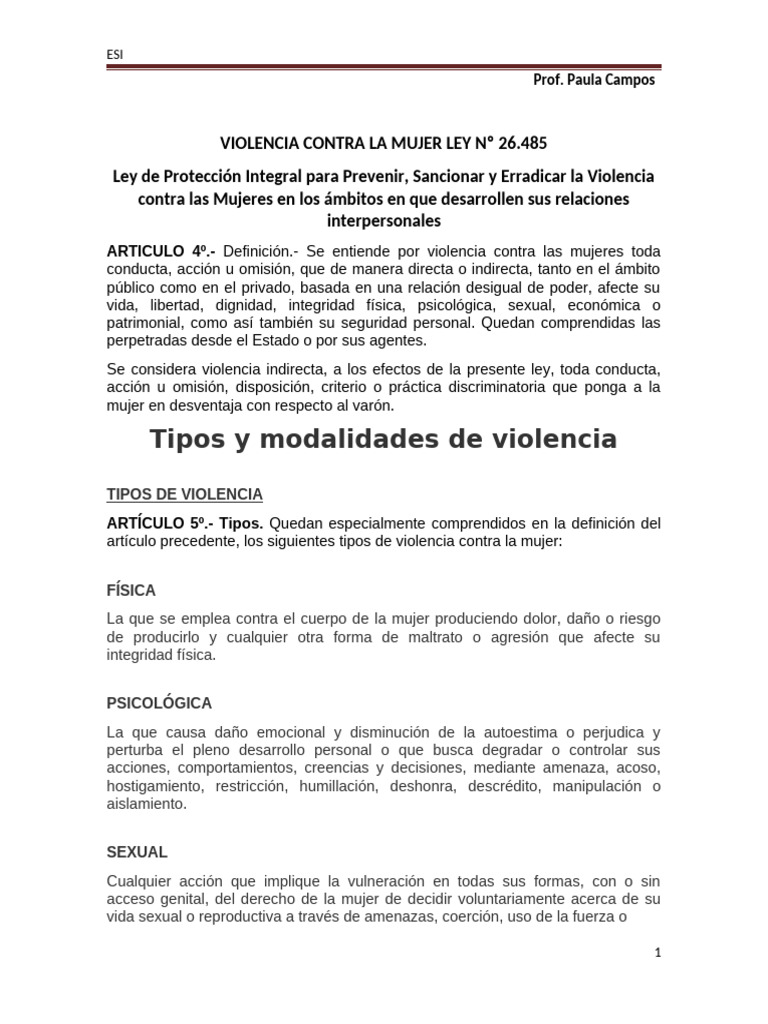 Tipos y Modalidades de Violencia | PDF | Violencia | La violencia contra las mujeres