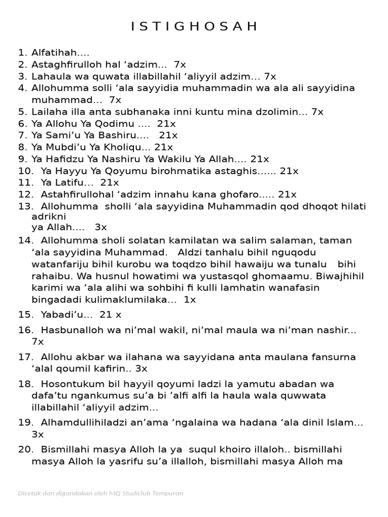 Teks Istighosah | PDF