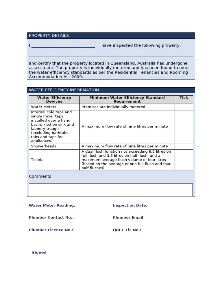 Water Efficiency Certificate | PDF