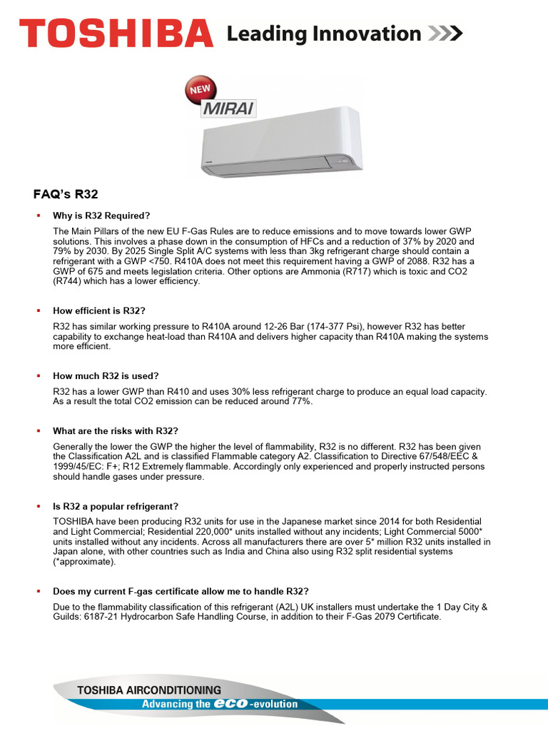 R32 FAQs Ws | PDF | Environmental Impact | Gases