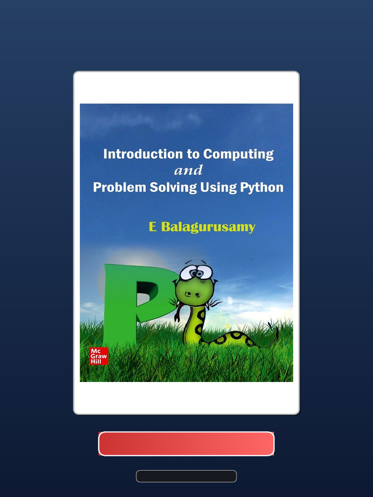Introduction To Computing and Problem Solving Using Python 1st Edition E Balaguruswamy Digital ...