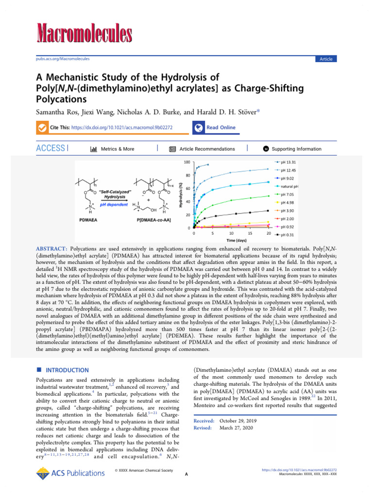10 1021@acs Macromol 9b02272 | PDF | Copolymer | Polymers