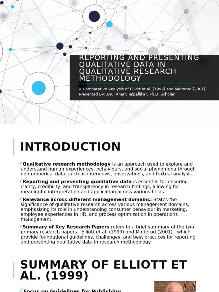 Reporting and Presenting Qualitative Data in QRM | PDF | Qualitative ...