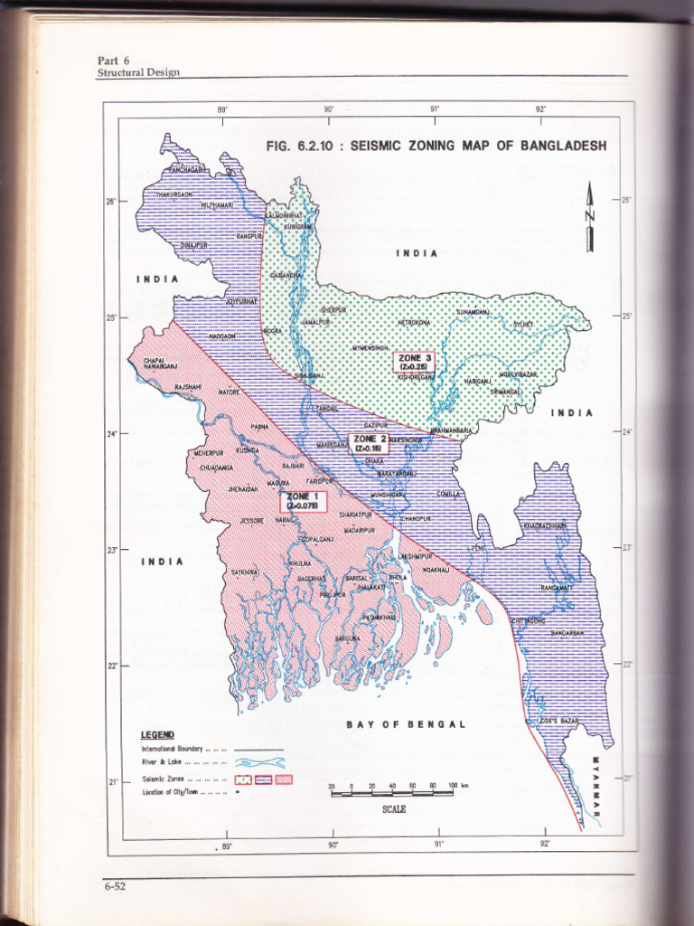 Seismic Zoning Map of Bangladesh | PDF