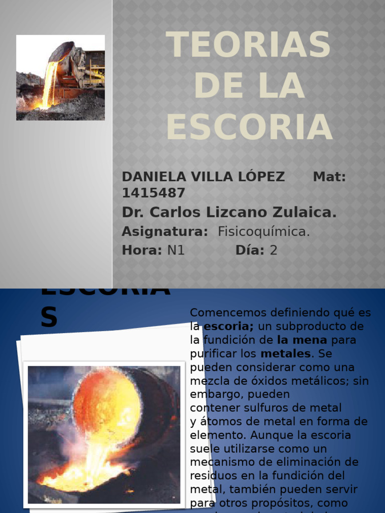 Teorías sobre la escoria en metalurgia | PDF | Silicato | Rieles