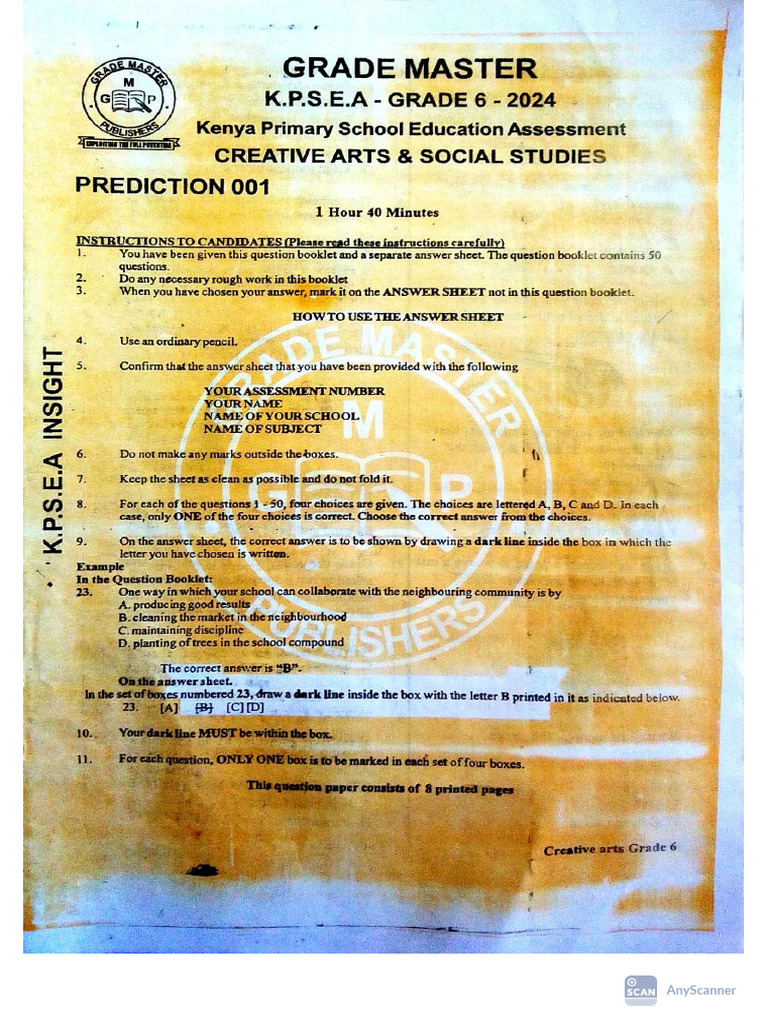 KPSEA Prediction 001 2024 | PDF