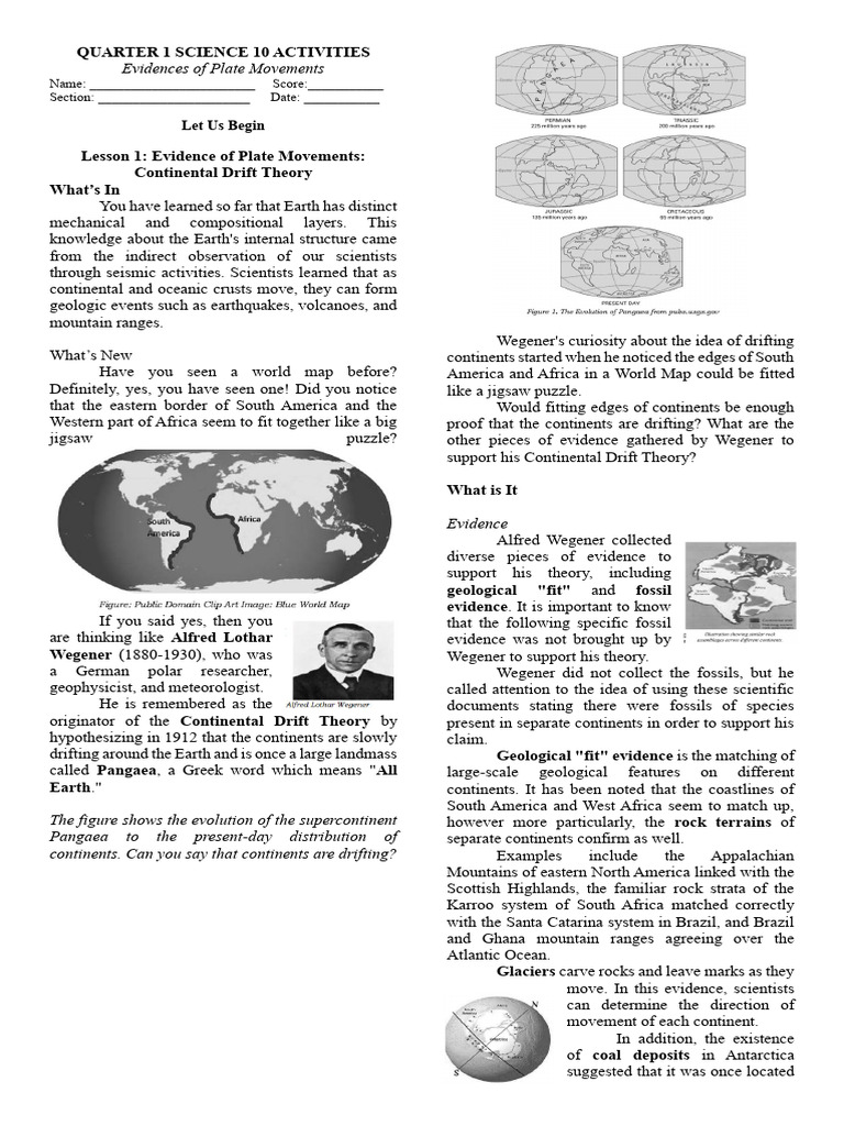 q1 Module 5 Compressed | PDF | Plate Tectonics | Continent