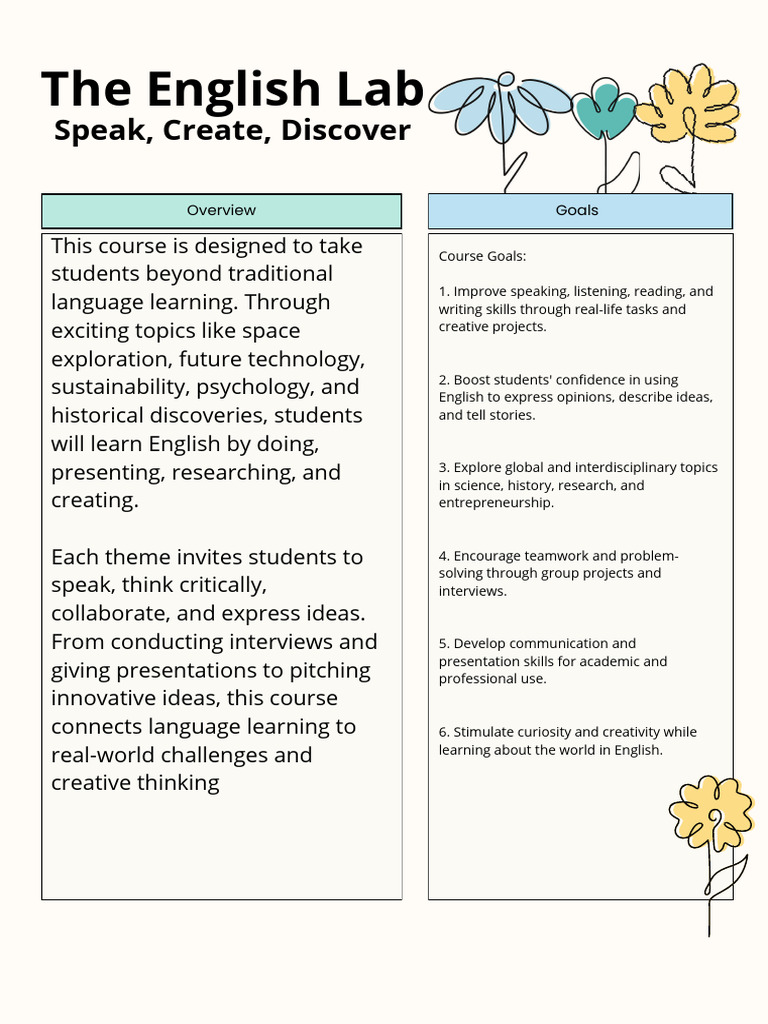 Lesson Plan in Green Blue and Yellow Hand Drawn Floral Style - 20250613 ...