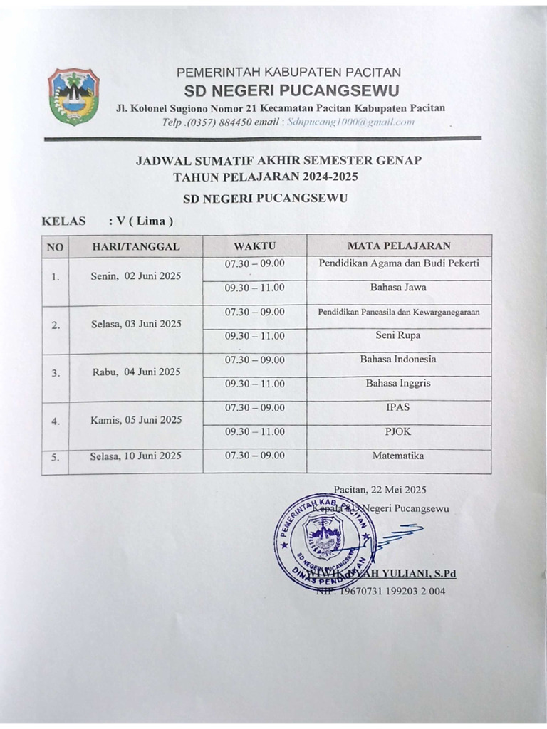 Jadwal SAS 5 | PDF