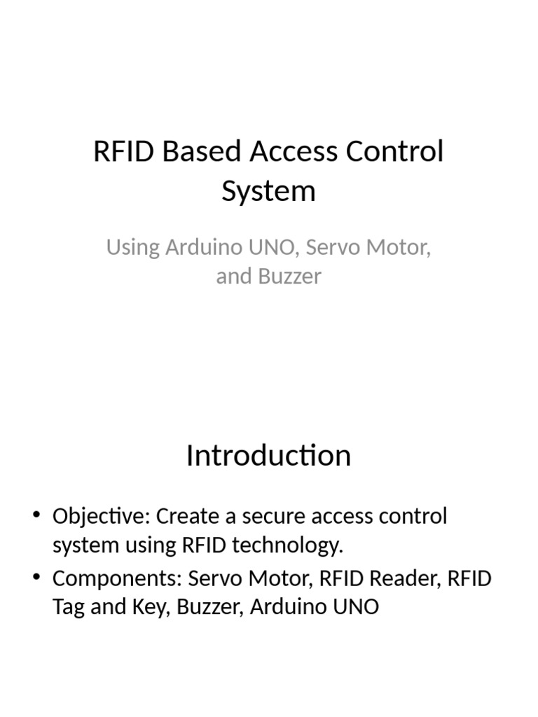 RFID Access Control Presentation | PDF