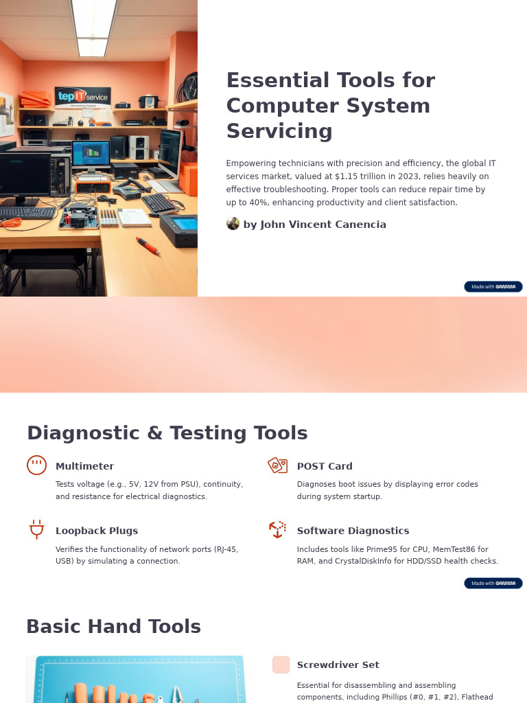 Essential Tools For Computer System Servicing | PDF | Electrical ...