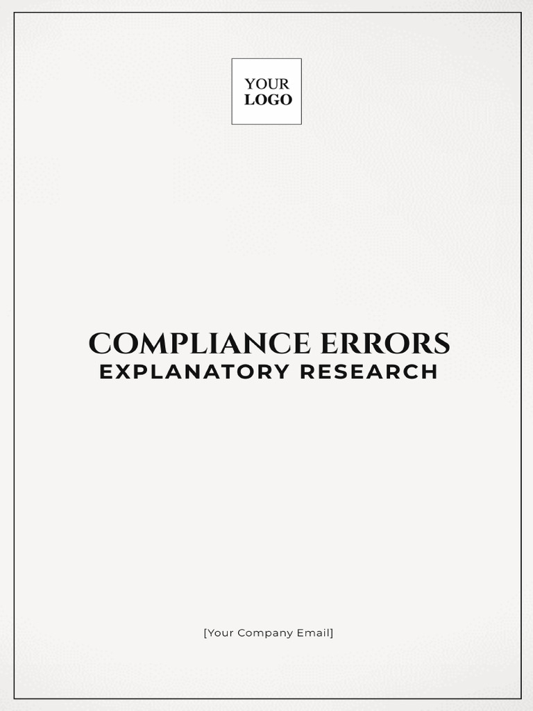 Free Compliance Errors Explanatory Research Template | PDF