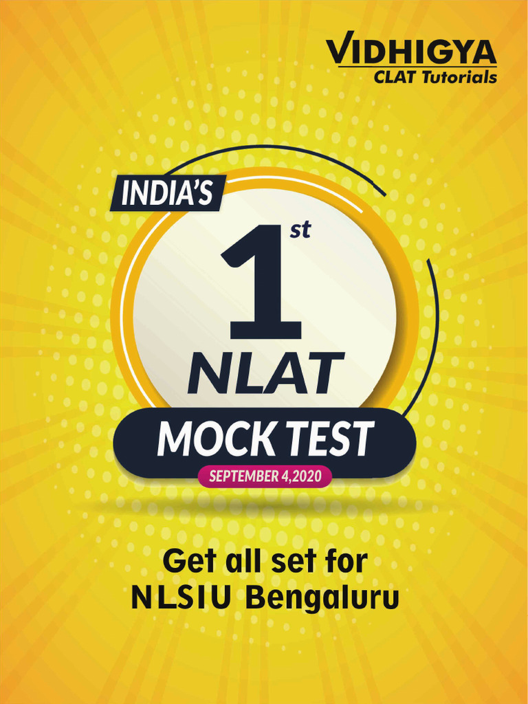 India's 1st NLAT Mock Test - Vidhigya-2 | PDF