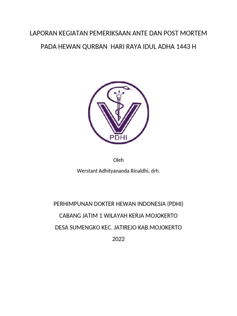 laporan ante mortem dan post mortem | PDF