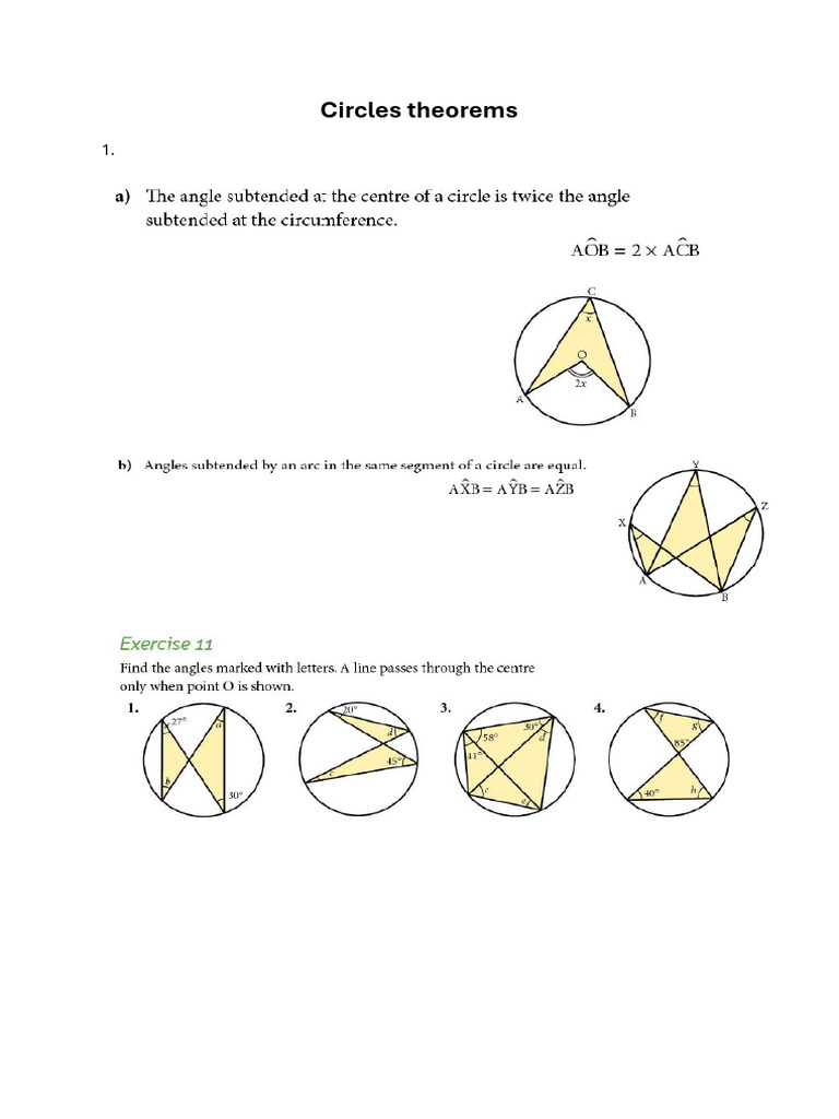 Circles Theorems | PDF