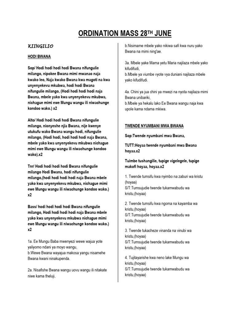 Ordination Mass Program 250623 212429 | PDF