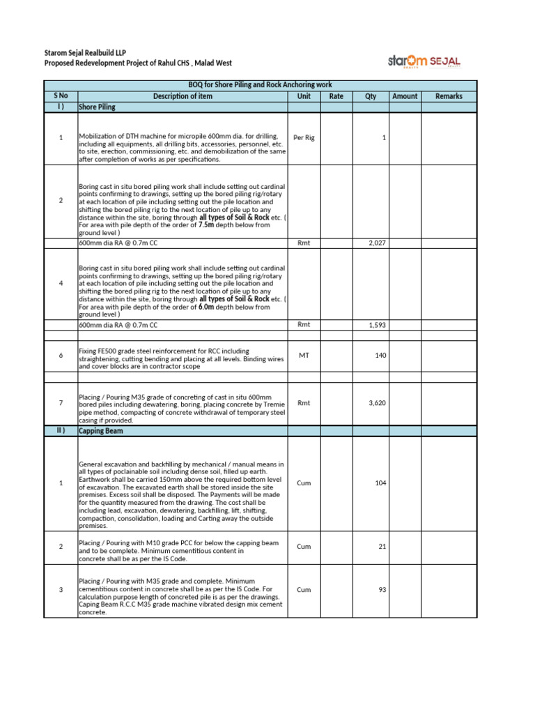 Shore Pile Design for Redevelopment Project | PDF | Deep Foundation ...