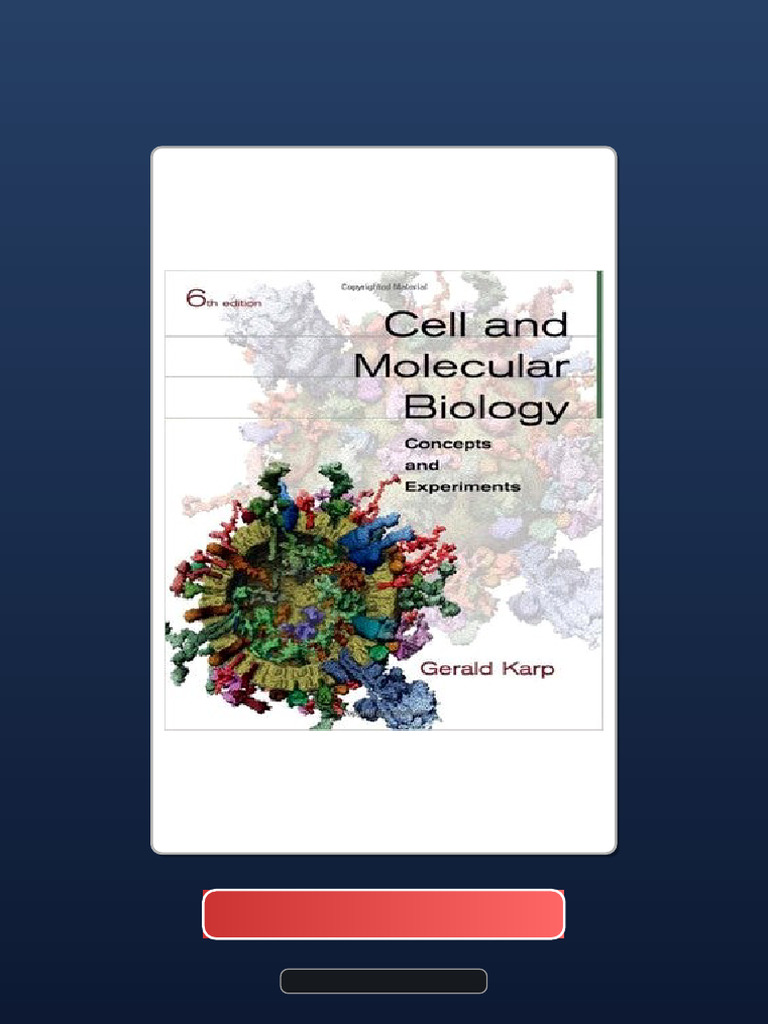 Verified PDF Download Cell and Molecular Biology Concepts and Experiments 6th Edition Karp eBook ...