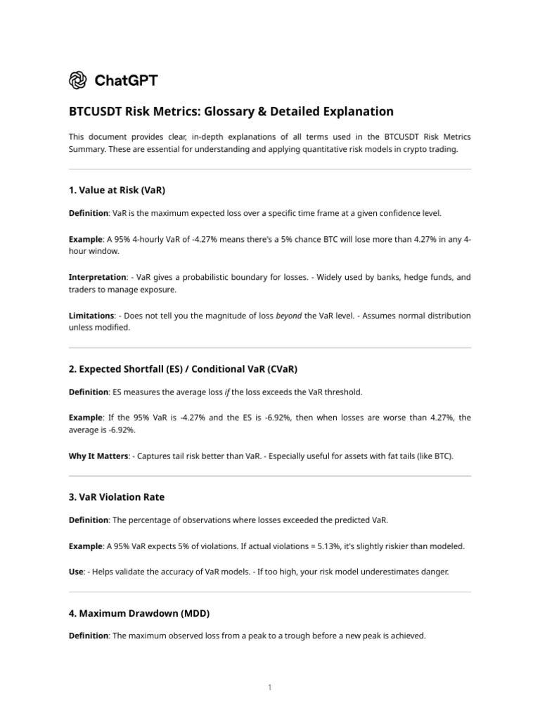 Risk Metrics Explained | PDF | Value At Risk | Risk