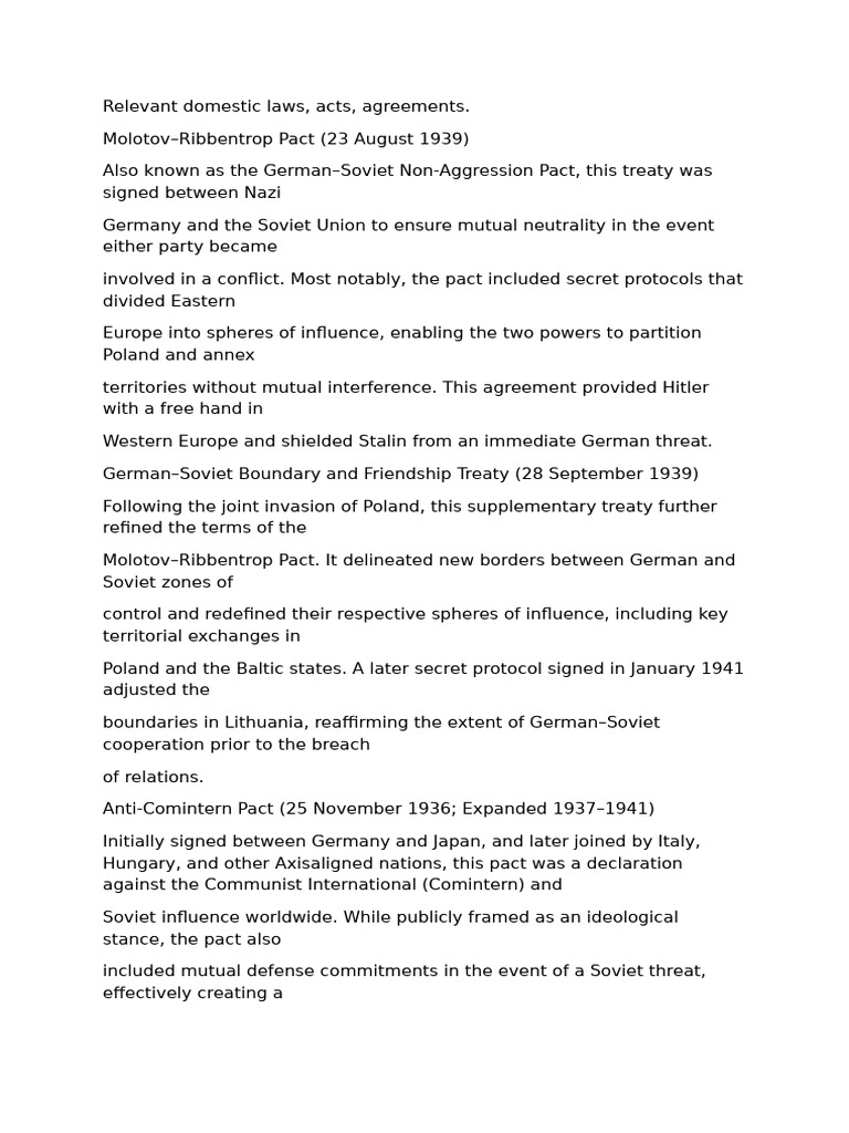 Key WWII Treaties and Agreements | PDF | Nazi Germany | Operation ...
