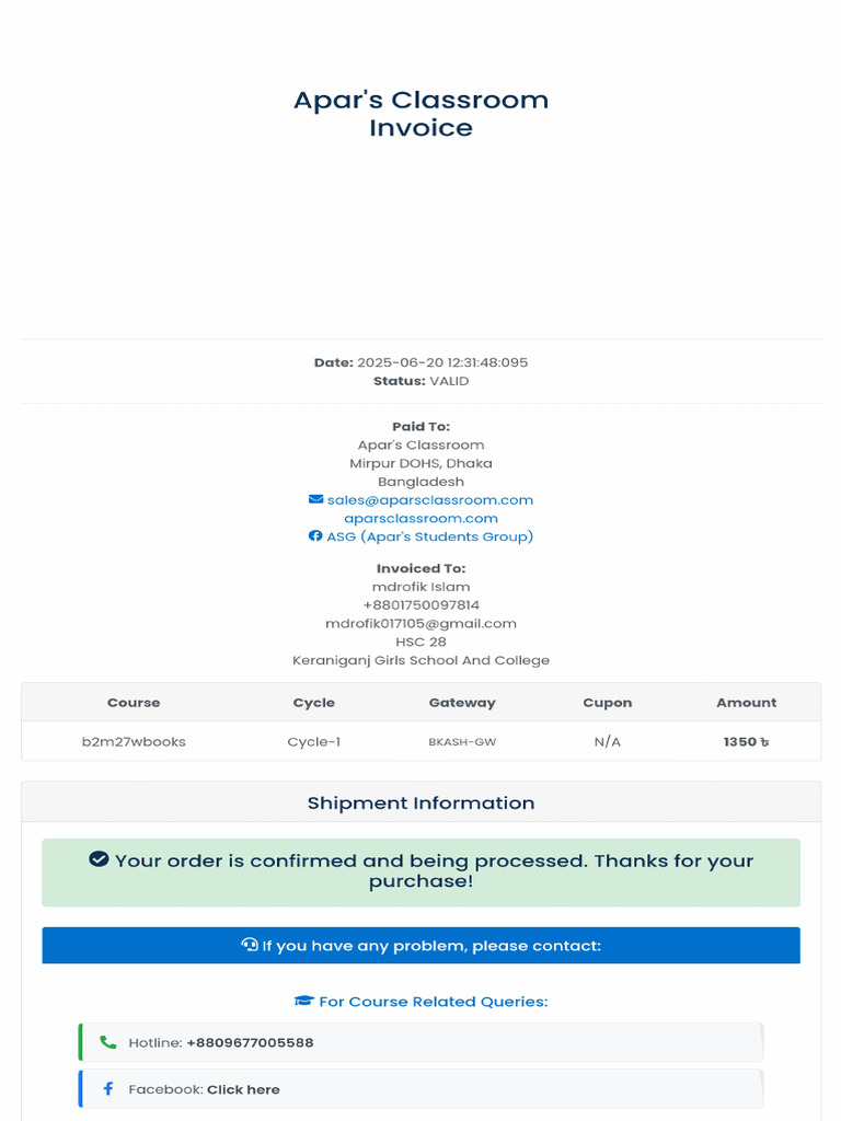 ASG-Shop-Invoice B2m27wbooks Cycle-1 20-6-2025 | PDF