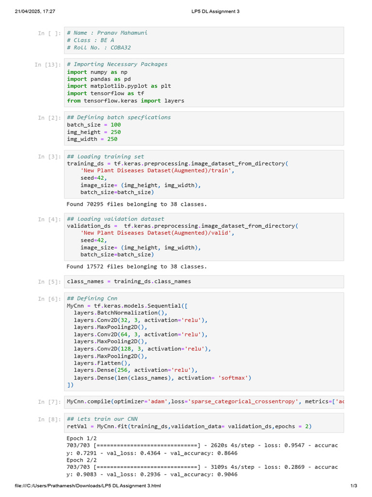 LP5 DL Assignment 3 | PDF