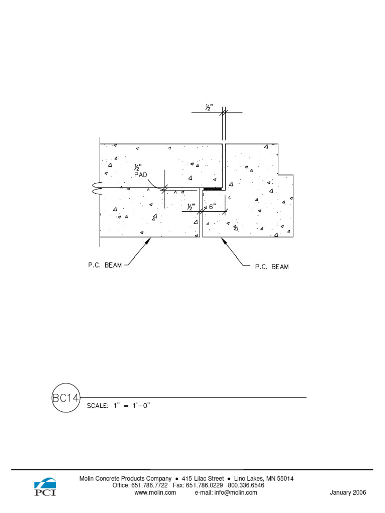Detail BC14 Precast Beam Connection To Precast Beam | PDF
