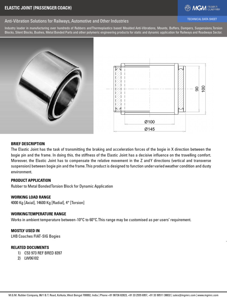 Elastic Joint For Passenger Coaches | PDF