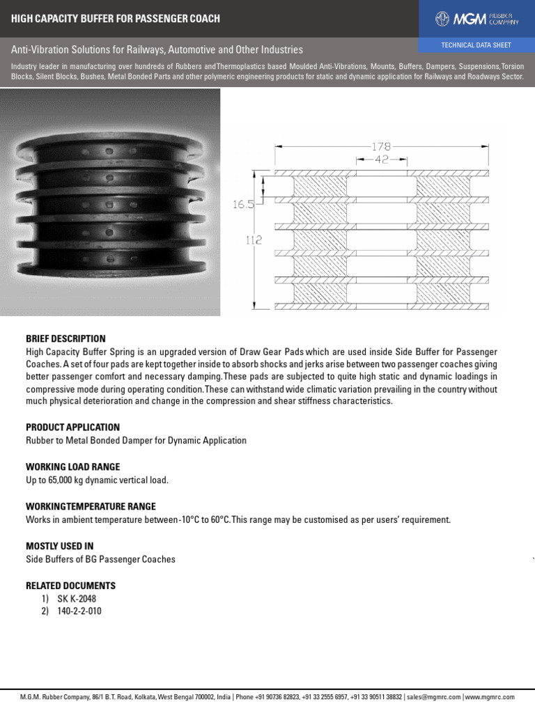 High Capacity Buffer For Passenger Coach | PDF