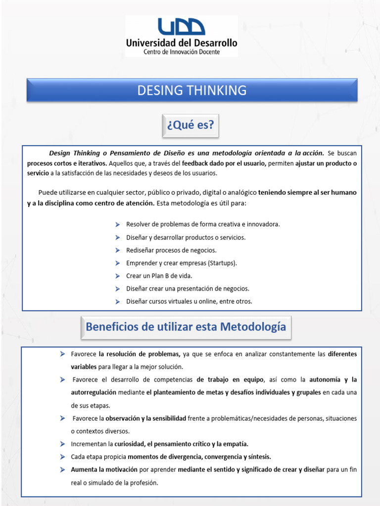 Ficha de Metodologia Design Thinking | PDF | El pensamiento de diseño | Cognición