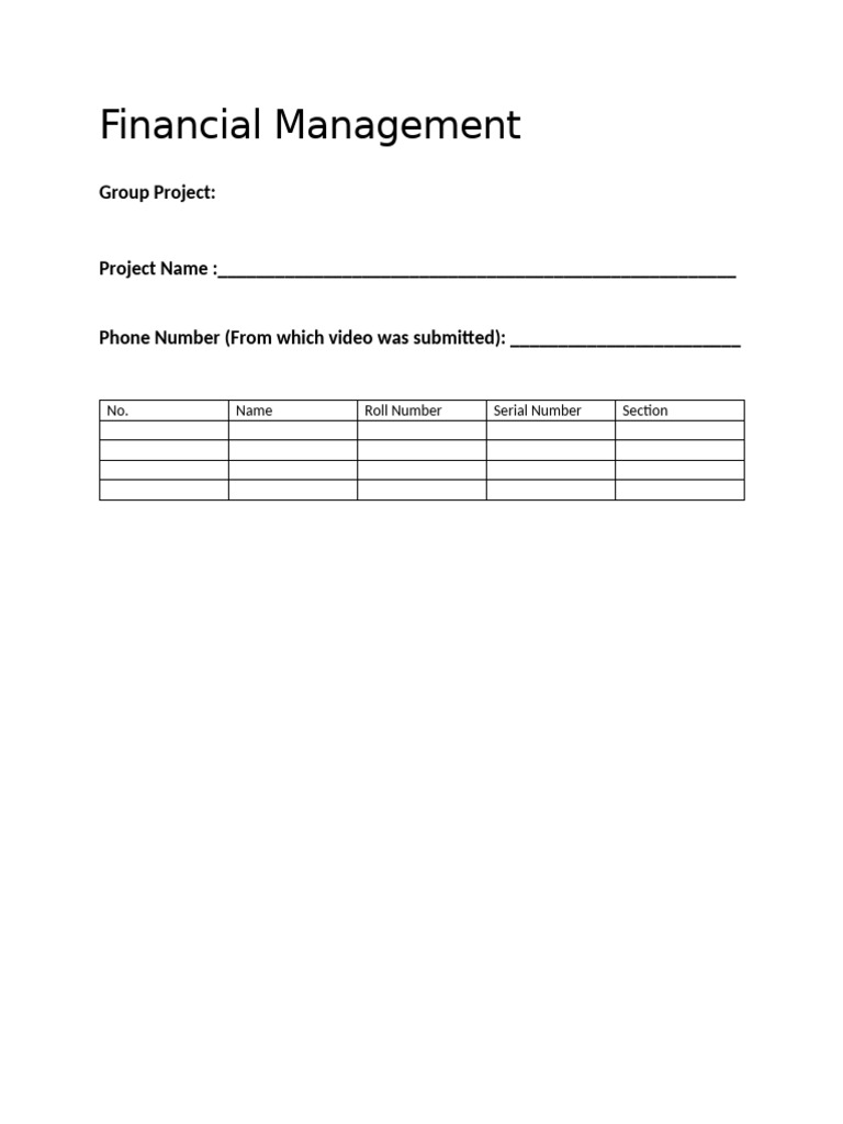 FM Project Group Details | PDF