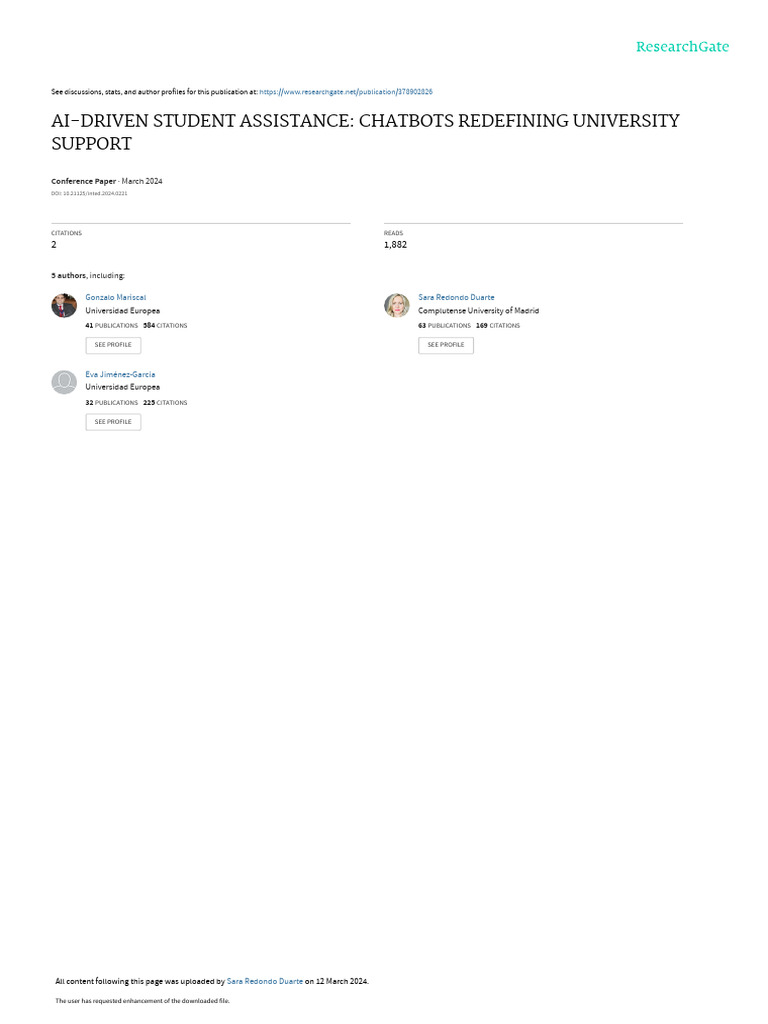 AI Chatbots Enhancing University Support | PDF | Usability | Teachers