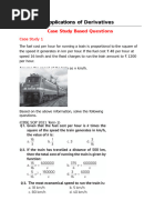 Cbse Class 12 Application of Derivative Case Study Based Question | PDF ...