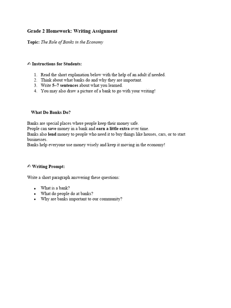 Writing Assignment - Economics Role of Banks in The Economy | PDF