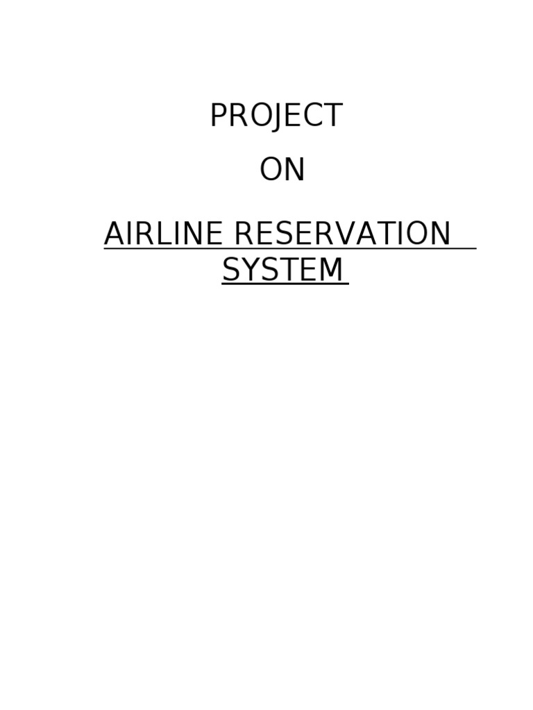 Airline Reservation System | PDF | Unified Modeling Language ...