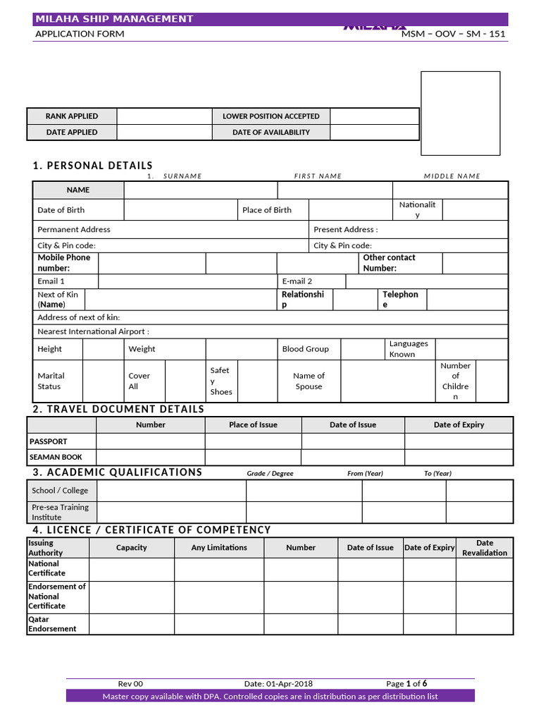 151-MSM-Application Form Floating Staff | PDF