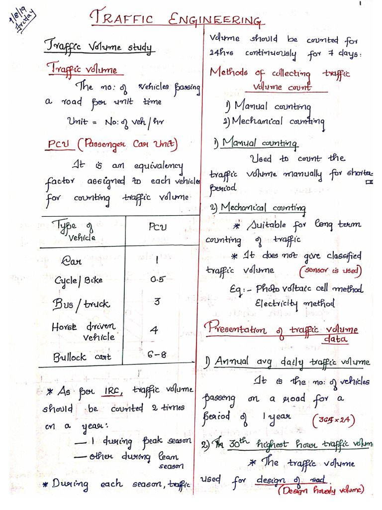 Traffic Notes | PDF