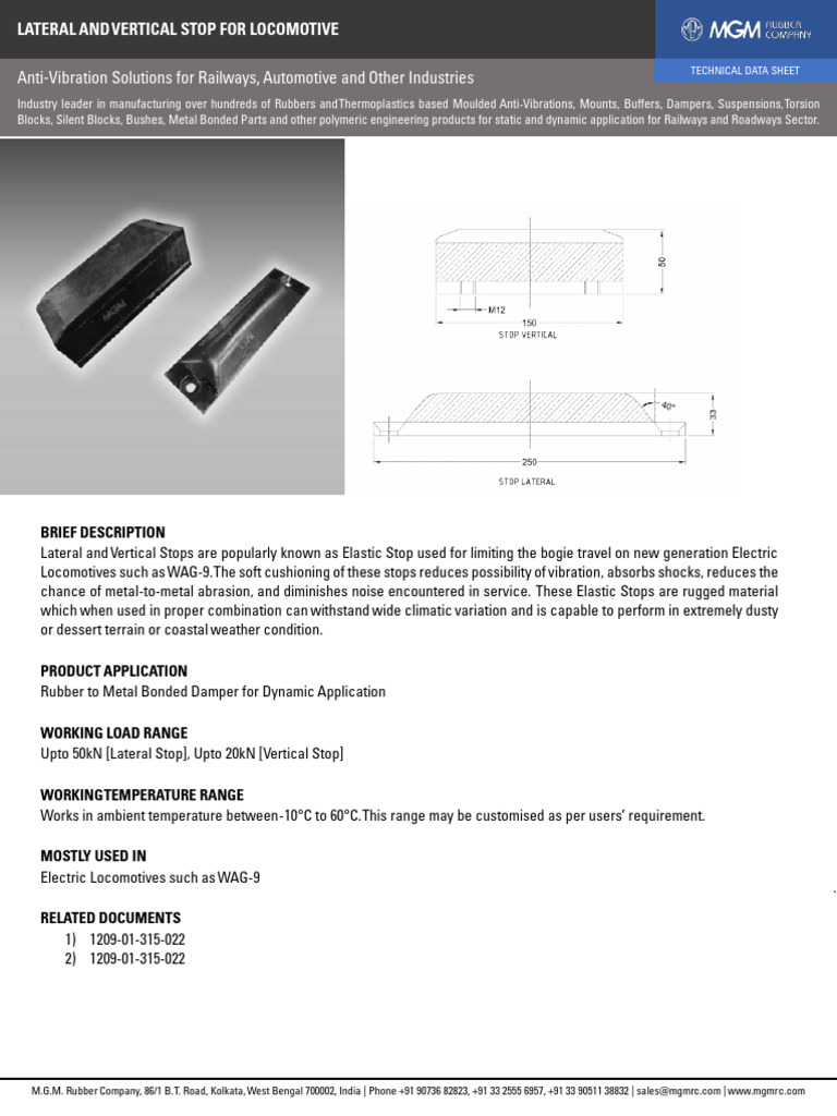 Lateral and Vertical Stop For Locomotive | PDF