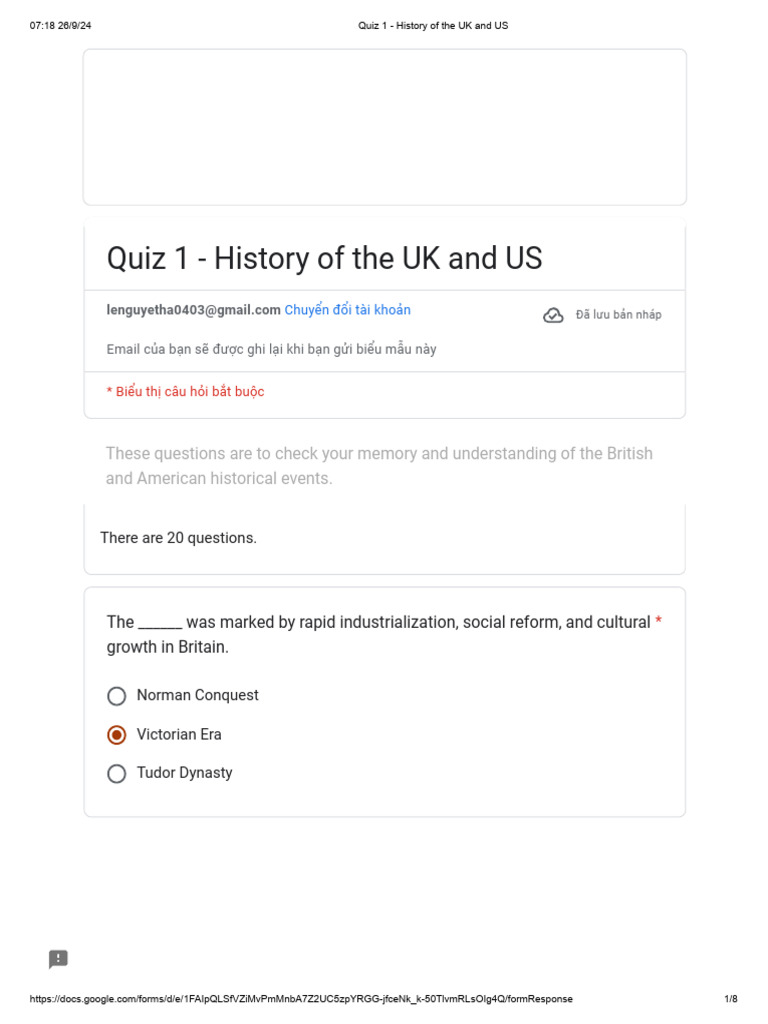 Quiz 1: UK and US Historical Relations | PDF | British Empire | United ...