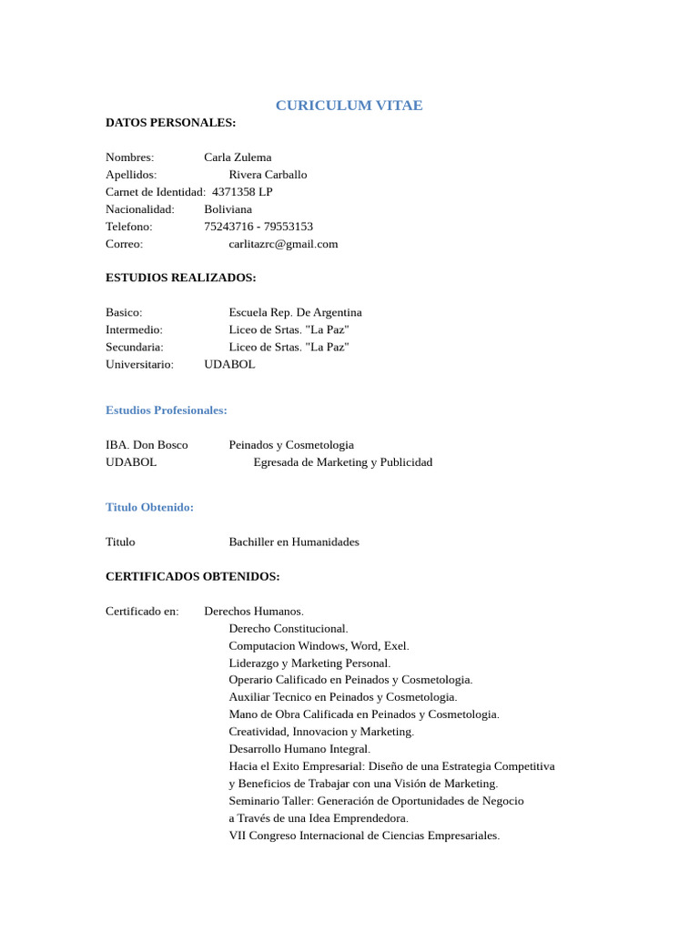 Curiculum Vitae | PDF