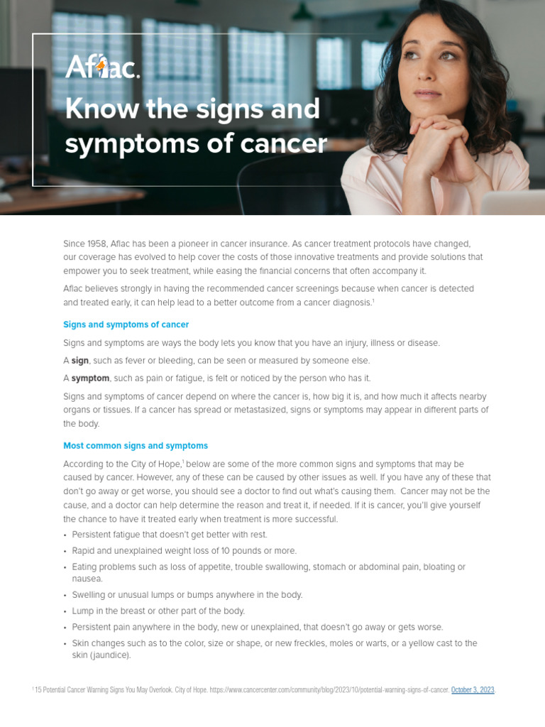Know The Signs of Cancer | PDF | Cancer | Life Insurance