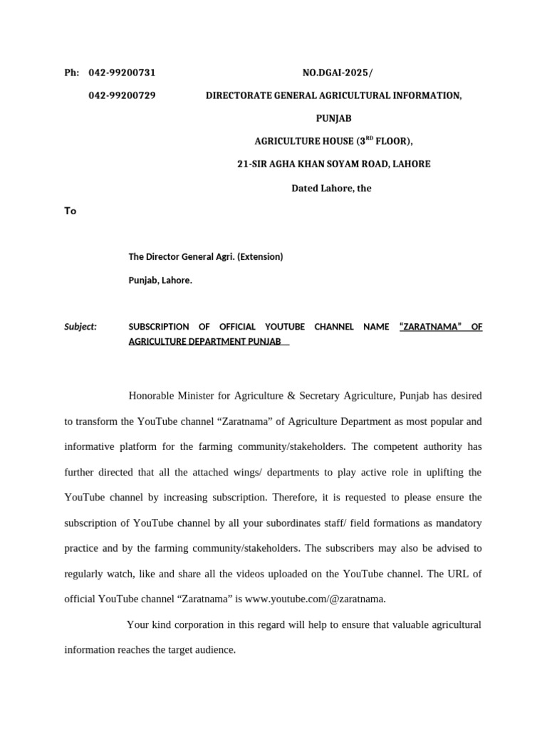 Youtube Letter | PDF
