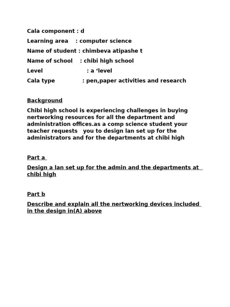 Cala Component D Chimnbeva | PDF